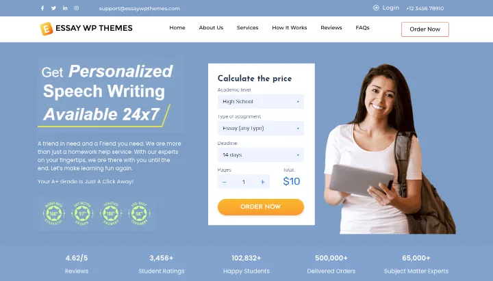 Website Templates for Essay Writing | Essay WP Themes