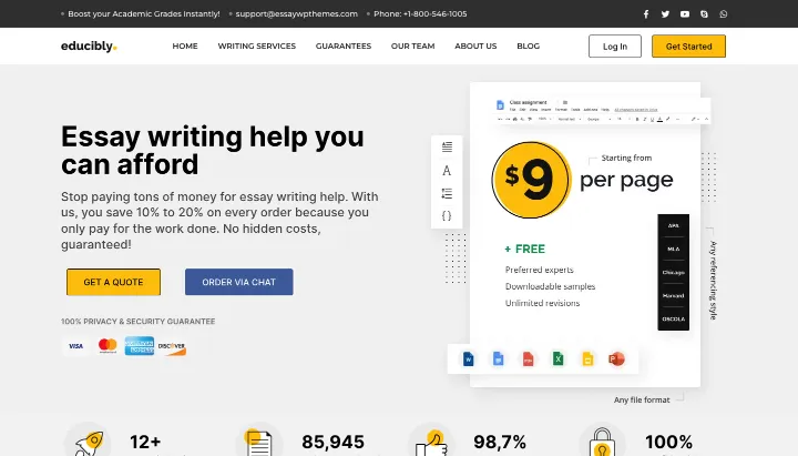 Website Templates for Essay Writing | Essay WP Themes