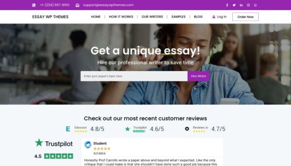 Website Templates for Essay Writing | Essay WP Themes